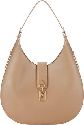 Elisabetta Franchi Femme, Sacs, Beige, Taille: ONE Size Round Hobo Bag
