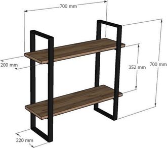 Hanah Home &eacute;tag&egrave;re murale, &eacute;tag&egrave;re de rangement Shelf Sapphire Ch&ecirc;ne Noir