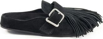 Vic Mati&eacute; Femme, Chaussures, Noir, Taille: 38 EU 5352 Sense Leder Clogs mit Fransen