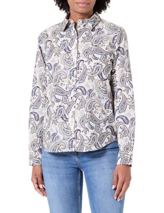GANT Damen REG Paisley COT Voile Shirt Bluse, Blau, 38