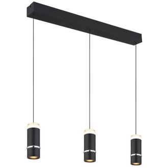 Globo Lighting Pendelleuchte H&auml;ngelampe Esszimmerlampe led Metall Schwarz H&ouml;henverstellbar
