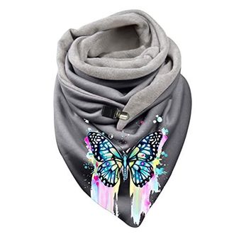 Generic &Eacute;charpe dhiver chaude boutonn&eacute;e pour femme avec imprim&eacute; color&eacute;, I, Taille unique