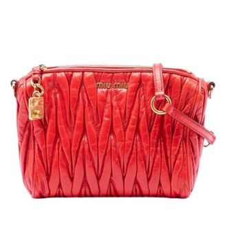 Miu Miu Sac bandouli&egrave;re matelass&eacute; Pre-owned - Femme - Pre-owned - Rouge - Taille: ONE Size