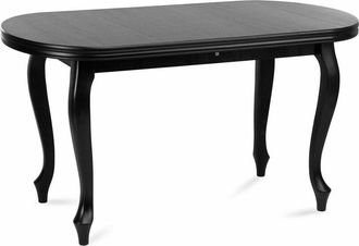 Konsimo Esstisch Esszimmertisch oval altis, Schwarz, Furnier, Classic, 140-180x76,5x80 cm - Konsimo