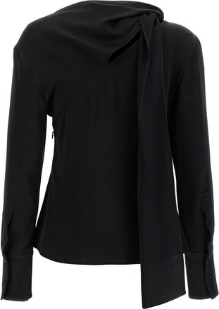 Givenchy Viscose Blend with Sash Neckline Blouse - Black