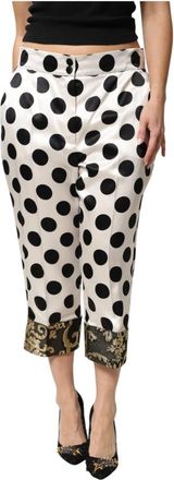 Dolce & Gabbana Femme, Pantalons, Blanc, Taille: 46 FR Cropped Pantalons