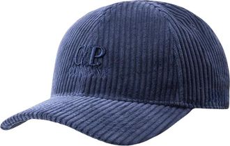 C.P. Company C.p. Company - Casquette de baseball en velours c&ocirc;tel&eacute; 350 Stripes - Homme - Accessoires - Bleu - Taille: ONE Size
