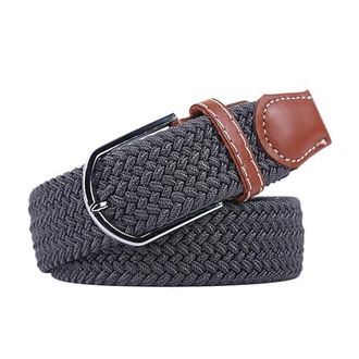Generic Ceinture &eacute;lastique en toile tiss&eacute;e avec boucle ardillon tricot&eacute;e pour homme et femme, 3, 3.3cmX107cm
