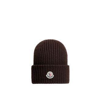 Moncler Moncler Wool & Cashmere Beanie, Men, Brown, Size: One Size