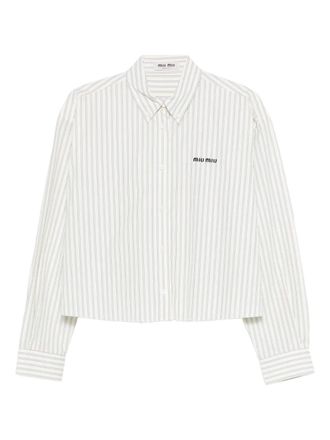 Miu Miu striped cotton shirt - Gelb