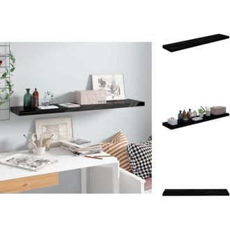 vidaXL Schweberegal Hochglanz-Schwarz 120x23,5x3,8 cm mdf - Schweberegal - Wandregal - Schwarz - Regal - Wohnwand