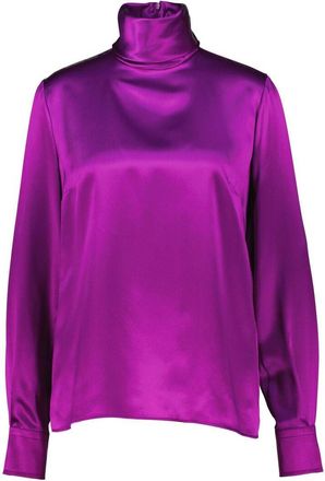 Dolce & Gabbana Damen Seidenbluse mit hohem Kragen Regular Fit