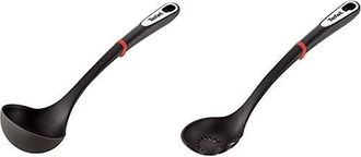 T-fal K2060114 Ingenio Louche ustensile de Cuisine Noir r&eacute;sistant sans bisph&eacute;nol & K2060214 Ingenio Cuill&egrave;re &agrave; P&acirc;tes ustensile de Cuisine Noir r&eacute;sistant san