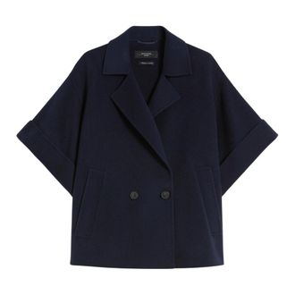 Max Mara Kurzer Wollmantel - - Jackets - Damen - Blau - XS