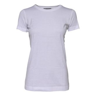 Dolce & Gabbana Wei&szlig;es Baumwoll-Rundhals-T-Shirt - - Tops - Damen - Wei&szlig; - 2XL