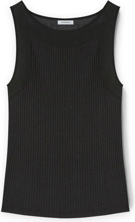 Motivi Top mit Georgette-Kanten - - Tops - Damen - Schwarzk - XS