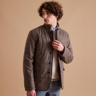 Bexley Th&eacute;ophile - Blousons et Vestes Textile homme taupe fonc&eacute; chin&eacute;