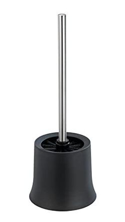 WENKO Brosse WC Basic noir - Brosse WC Noir Excellent Rapport Qualité/Prix, Polypropylène, 14 x 38 x 14 cm, Noir