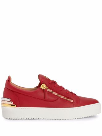 Giuseppe Zanotti baskets Frankie à double zip - Rouge
