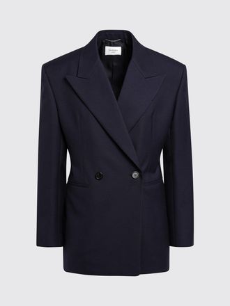 Saint Laurent Blazer crois&eacute; en laine avec revers en pointe