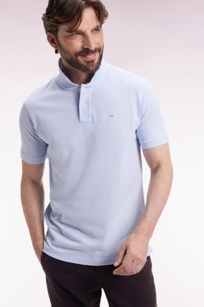 Eden Park Polo Manches Courtes En Coton Pima Ciel Coupe Droite