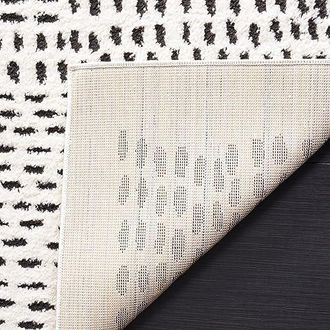 Safavieh Modern Teppich f&uuml;r Wohnzimmer, Esszimmer, Schlafzimmer - Melody Collection, Kurzer Flor, Elfenbein und Schwarz, 201 X 201 cm