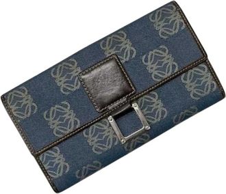 Loewe Portefeuille long (bi-pli) Pre-owned - Femme - Pre-owned - Bleu - Taille: ONE Size
