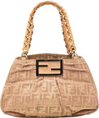 Fendi petit sac à main métallisé à motif Zucca (2010-2025) - Marron