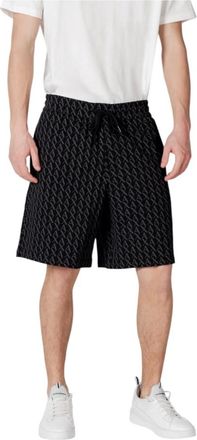 A|X Armani Exchange Homme, Shorts, Noir, Taille: S Shorts en Coton Imprim&eacute; Noir Dentelle