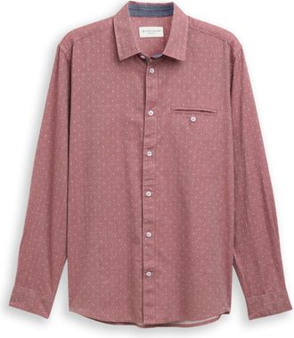 Tom Tailor Herren 1048440 Regular Fit Hemd mit Brusttasche, 38958-Red Dobby Structure, L