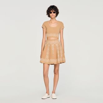 Sandro Kurzer Rock mit Schalstickerei