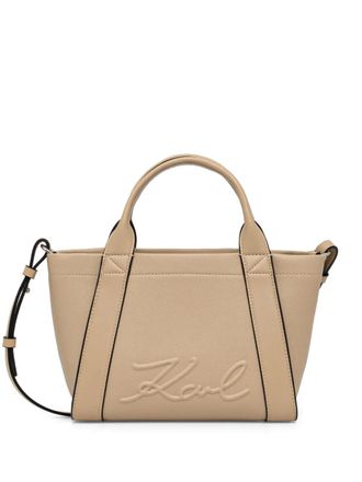 Karl Lagerfeld Shopper mit Logo-Pr&auml;gung - Nude