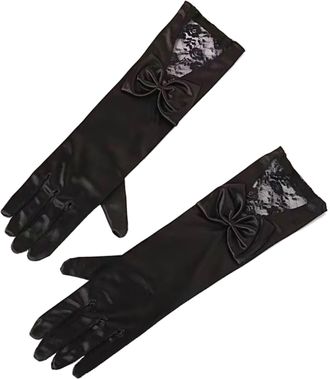 Dirndline Fingerhandschuhe Burlesque-Handschuhe mit Schleife