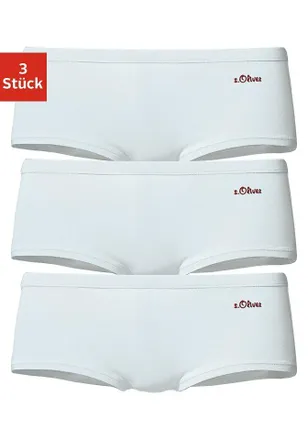 s.Oliver Hipster S.OLIVER, Damen, Gr. 44/46 (XL), wei&szlig;, Jersey, Obermaterial: 90% Baumwolle, 10% Elasthan (LYCRA), unifarben, k&ouml;rpernah, Unterhosen, aus elasti