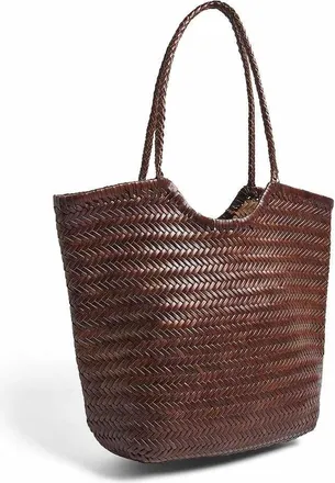 NA-KD Cabas en cuir tress&eacute; - Marron