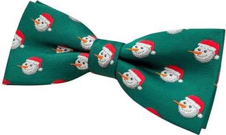 Retreez Noeud papillon de No&euml;l pr&eacute;-nou&eacute;, motif bonhomme de neige - 11,4 cm - Couleurs vari&eacute;es - Vert - Taille Unique