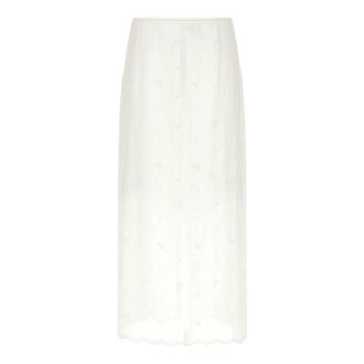 Magda Butrym Femme, Jupes, Blanc, Taille: 36 FR Jupe Nuisette Brod&eacute;