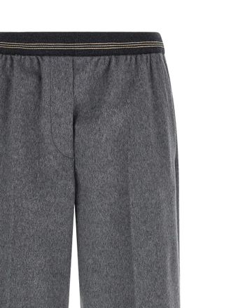 Miu Miu Virgin Wool and Cashmere Blend Trousers - Gray
