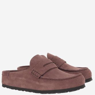 Birkenstock Unisex Loafers Naples Wrapped Suede Wine Leather Sandal