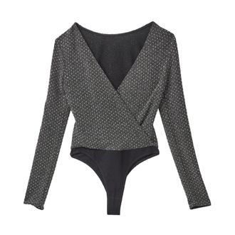 Karl Lagerfeld Jersey Rinesthone Body - - Tops - Damen - Grau - L