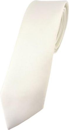 TigerTie Cravate pour homme : cravate fine de 5,5 cm au design uni, idéale pour les rendez-vous daffaires, les occasions festives et les loisirs, Blanc crème, 