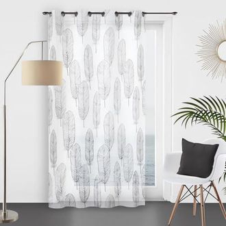 Soleil d'Ocre Soleil dOcre Laly Transparenter Vorhang, Polyester, Weiß, 140 x 250 cm