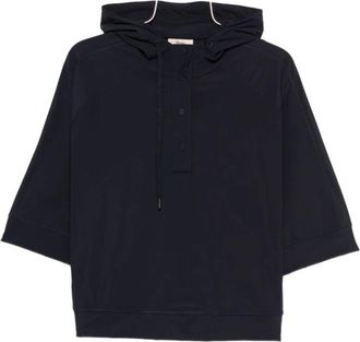 Herno Femme, Sweatshirts et sweats &agrave; capuche, Bleu, Taille: 38 FR Sweat &agrave; capuche