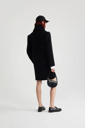 Patou Double-Breasted Wool Blend Coat - Black