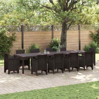 vidaXL Table de Jardin Marron 350 x 100 x 73 cm polyrotin vidaXL