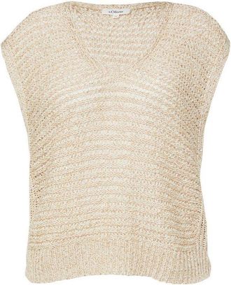 s.Oliver Rundhalspullover Strickpullover Strickpullunder im Relaxed Fit mit Pailletten