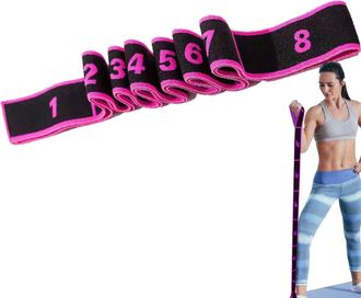 Generic Yoga Stretching Strap, Yoga Stretch Gurt mit 8 Schleifen, Fitnessband mit Schlaufen, Dehnungsband, Sportband, Stretching Band, Joga Zubeh&ouml;r, Fitnessba