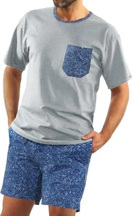 Sesto Senso Pyjama Homme Court Coton Vetements De Nuit Ensembles Manche Courte Pantalon Courts XXL 2693-01