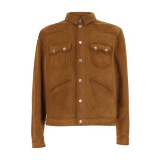 Dsquared2 Homme, Vestes, Brun, Taille: L Veste en daim &agrave; col classique
