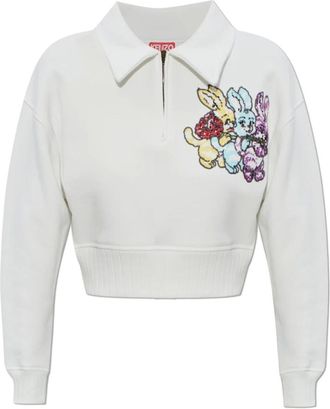 Kenzo Femme, Tops, Blanc, Taille: 40 FR Polo avec application scintillante